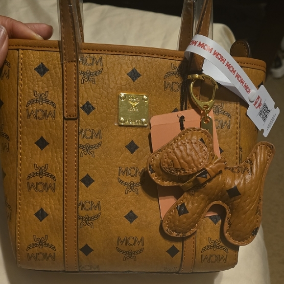 MCM | Bags | Mcm Tan Signature Tote Bag With Monogram Pattern | Poshmark